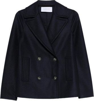 Harris Wharf London Femme, Manteaux, Bleu, Taille: 34 FR Manteau en laine