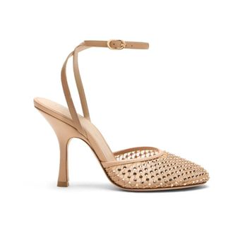 Stuart Weitzman Femme, Chaussures, Beige, Taille: 37 1/2 EU Bareitall Shine Pump 100