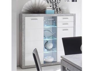 M&ouml;belando Highboard Sideboard Anrichte Vitrinenschrank Standschrank Rio de Janeiro I