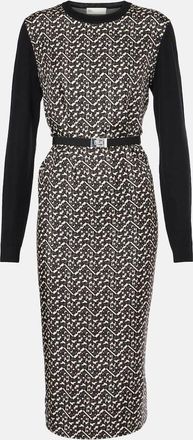 Tory Burch Midikleid aus Wolle mit Seide