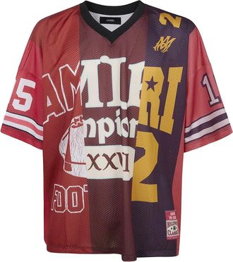 Amiri Homme, Tops, Multicolore, Taille: XL Spliced Oversized Mesh Tee