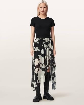 AllSaints Loria - Rock in Fleurz-Schwarz