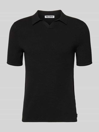 Review Slim Fit Poloshirt mit Strukturmuster