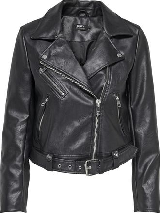 Only Damen ONLVERA Faux Leather Biker CC OTW Jacke, Black, L