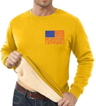 Generic Sweat-shirt en polaire pour homme - Manteau moelleux confortable pour homme - Printemps et automne hiver - Imprimé en 2D - Drapeau national rétro - Te