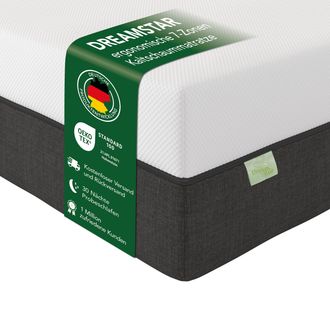 Dreamstar Sky Flex Duo H2/H3 Kaltschaummatratze mit Gelauflage | 18 cm H&ouml;he | Ergonomische 7-Zonen Matratze | &Ouml;ko-TEX | Hypoallergen & Antibakteriell I 140 x 20