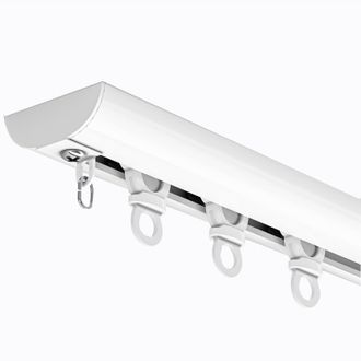 Generic Selbstklebende Decken Vorhangschiene Ultrad&uuml;nne Gardinenschiene M&uuml;heloses Gleiten f&uuml;r Dusch Erker RV Raumteiler Vorh&auml;nge(White (top),170cm(5.6ft))