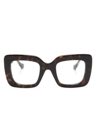 Gucci lunettes de vue à monture carrée - Marron