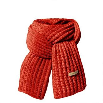 ORANDESIGNE Echarpe Unie Femme Hiver Chaud Chic Tricot&eacute; Laine &Eacute;lasticit&eacute; Douce Chale Longue Cape Souple Confortable Pashmina Foulard A Rouge M