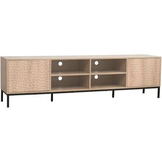 Oviala Oviala - Meuble tv rectangulaire 2 portes L200 cm bois clair