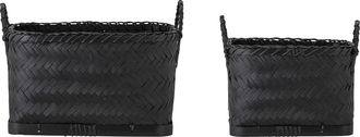 Bloomingville Korb Carmil, schwarz, Seegras, 2er Set