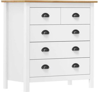 vidaXL Sideboard Hill Weiß 79x40x80 cm Massivholz Kiefer - Vidaxl