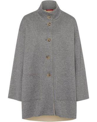 Highmoor Outdoorjacke Lockerer Kurzmantel Fischgrat