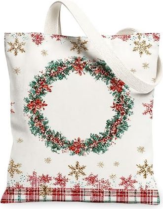 Generic Sacs fourre-tout festifs en toile, motif couronne vintage, sacs de courses r&eacute;utilisables, l&eacute;gers et lavables en toile pour voyage, gym, plage, 33 x 38