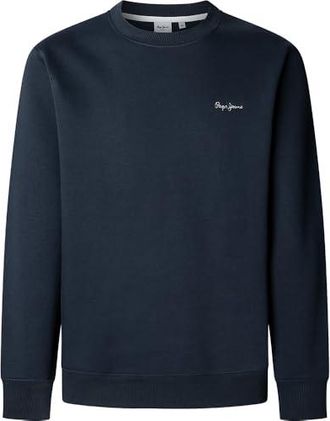 Pepe Jeans London Macbeth Small Logo Plain Crew Maillot de survêtement, Bleu (Dulwich Blue), L Homme