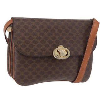 Celine Pre-owned Vintage Macadam Canvas Shoulder Bag - Femme - Pre-owned - Brun - Taille: ONE Size