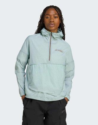 adidas Terrex xploric - Anorak coupe-vent - Aqua semi-flash-Bleu
