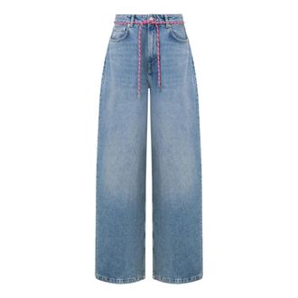 Moschino Oversize Denim Jeans mit Logo-Patch - - Jeans - Damen - Blau - W25