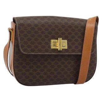 Celine Pre-owned Vintage Macadam Canvas Shoulder Bag - Femme - Pre-owned - Brun - Taille: ONE Size