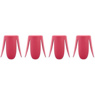 Sweeek 4er-Set stapelbare Hocker mit Kunstleder