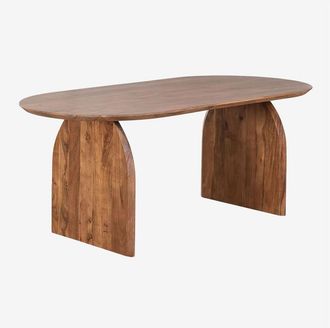 Sklum Ovaler Esstisch aus Akazienholz (200x100 cm) Bedum Esche braun