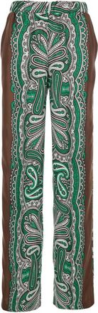 P.A.R.O.S.H. P.a.r.o.s.h., Femme, Pantalons, Vert, Taille: 42 FR Twill Stampa Foulard Pants