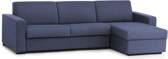Talamo Italia Festes Sofa Nicoletta, Ecksofa, 100% Made in Italy, Sofa-Wohnzimmer, mit Wendebehälter Halbinsel, aus gepolstertem Stoff, mit Standard-Armlehnen, Cm