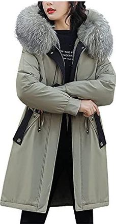 Generic Vestes pour femmes, surdimensionn&eacute;es, tendance, dense, &agrave; capuche, v&ecirc;tements dext&eacute;rieur mi-longs, manteaux &eacute;pais avec cordon de serrage et poche 2026, 