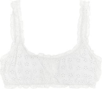 Polo Ralph Lauren Femme, Sous-v&ecirc;tements, Blanc, Taille: 38 FR Eyelet Bralette Bikini Top