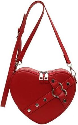 Generic Sac à bandoulière tendance à motif losange pour femme - En polyuréthane - Cadeau de Saint-Valentin, rouge vin