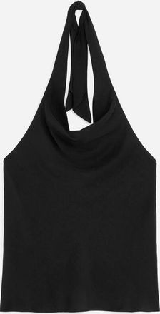 Arket Neckholder-Top Aus Leinenmischung -Schwarz