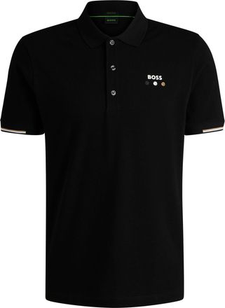 BOSS Herren Paddy Open 25 Active Paddy Poloshirt aus merzerisierter Baumwolle mit Gitter-Details Schwarz001 XXXL