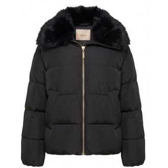 Twinset Gesteppte Jacke mit Kunstpelzkragen - - Jackets - Damen - Schwarzk - XS