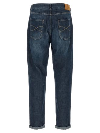 Brunello Cucinelli Mens Blue Cotton Straight-Leg Jeans Clothing