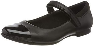 Clarks Scala Gem Y, Mädchen Geschlossene Ballerinas, Schwarz (Black Leather Black Leather), 39 EU (5.5 UK)