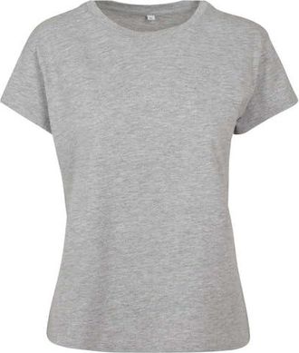 Build Your Brand Femme Ladies Box Tee T-Shirt, Heather Grey, S EU