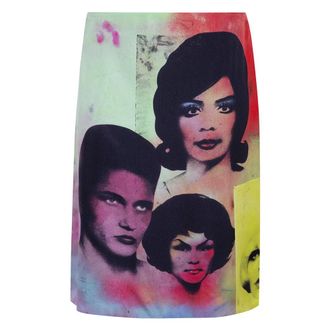 Versace Femme, Jupes, Multicolore, Taille: 34 FR Printed Silk Twill Pencil Skirt