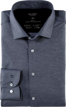 Olymp Herren Oberhemd Langarm Level Five 24/Seven,Faux Uni,24/7 - Level 5,22 Modern Kent,Marine 18,44