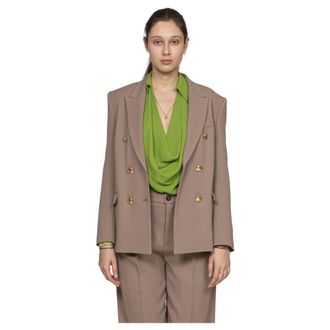 Elisabetta Franchi Damen, Jacken, Braun, LGr&ouml;&szlig;e