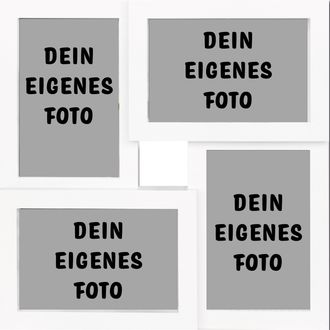 Wackadoo Bilderrahmen Collage weiß, Bilderrahmen für mehrere Bilder, personalisiertes geschenk, pärchen geschenke, fotogeschenke personalisiert (Weiß mit eigen
