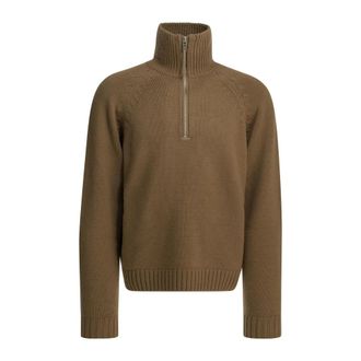 Tom Ford Pullover mit halbem Rei&szlig;verschluss und Stehkragen - - Knitwear - Herren - Braun - XL