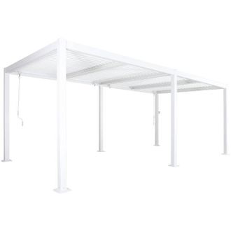 Sweeek Pergola bioclimatique blanc. aluminium et acier. 3x6m. lames orientables