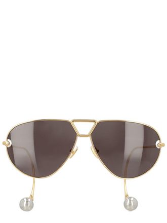 Bottega Veneta 861369_V44508043 Aviator Drop Sunglasses - Gold