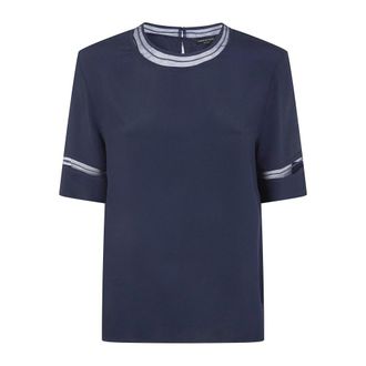 Fabiana Filippi T-Shirt mit Mesh-Besatz - - Tops - Damen - Blau - S