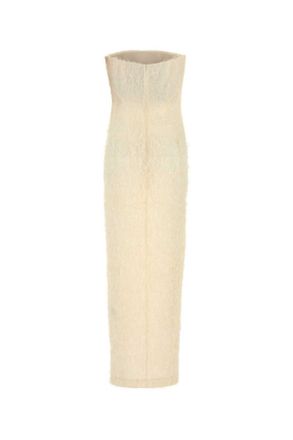 Toteme Womens Ivory Fil Coupe Dress Ecru Exterior: Viscose Abiti