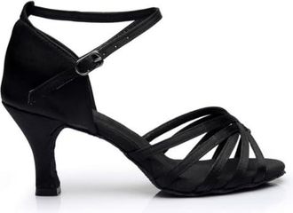 Supvox Sandales à Talons Hauts pour Femme Légères et Durables Semelle Souple pour Danse Latine Noir Confort Ajustable