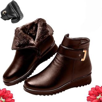 Generic Cuir imperméable pour femme, confortable, confortable, fermeture éclair, imperméable, à enfiler, design tendance pour femme, marron, 44 EU