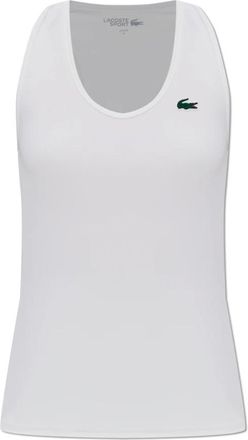 Lacoste Femme, Tops, Blanc, Taille: 42 FR D&eacute;bardeur avec application logo