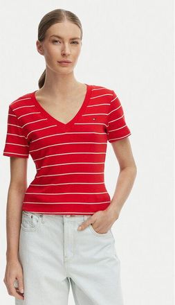 Tommy Hilfiger T-Shirt New Cody WW0WW40584 Rot Slim Fit