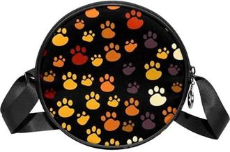 Generic Petit sac &agrave; bandouli&egrave;re circulaire pour femme, petit sac &agrave; bandouli&egrave;re avec fermeture &eacute;clair, bretelles r&eacute;glables, sac &agrave; main rond d&eacute;contract&eacute; pour fe